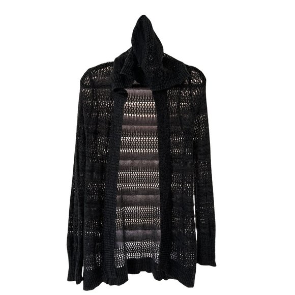 Roxy | Sweaters | Roxy Small Crochet Open Front Hooded Cardigan | Poshmark